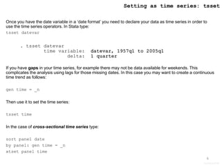 Time series analysis in Stata | PDF