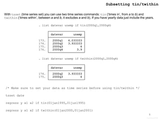Time series analysis in Stata | PDF