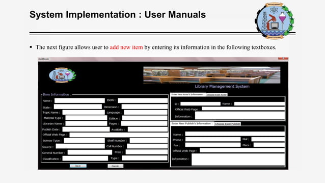 Library Management System | POTX | Databases | Computer Software and Applications