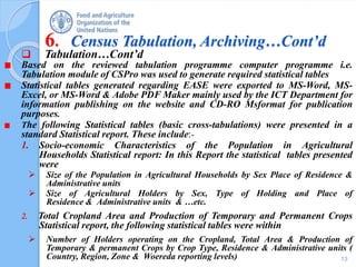 Short Notes on The 2001/02 Agricultural Sample Enumeration Tabulation ...