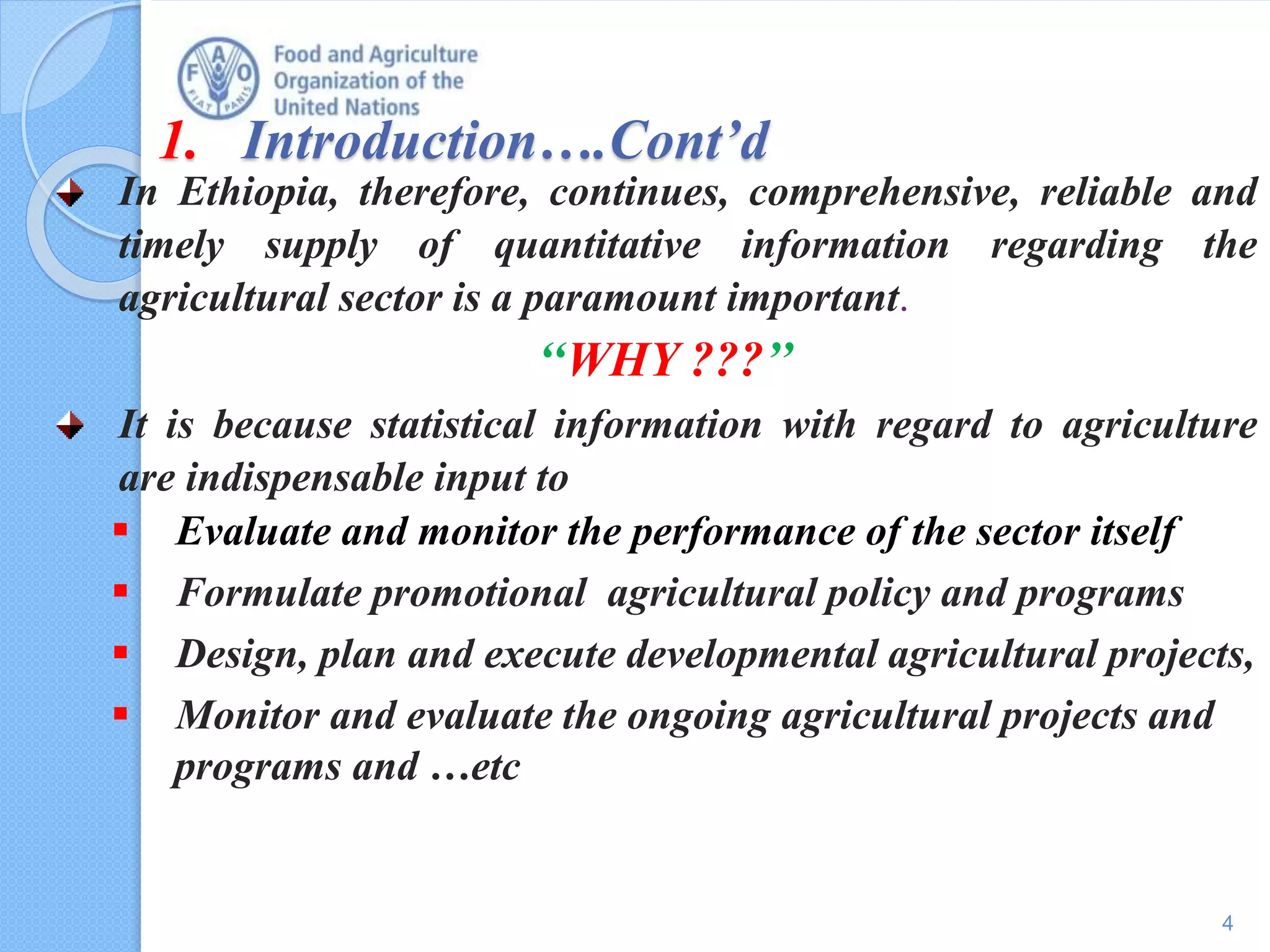 The Annual Agricultural Sample Survey Tabulation, Dissemination ...
