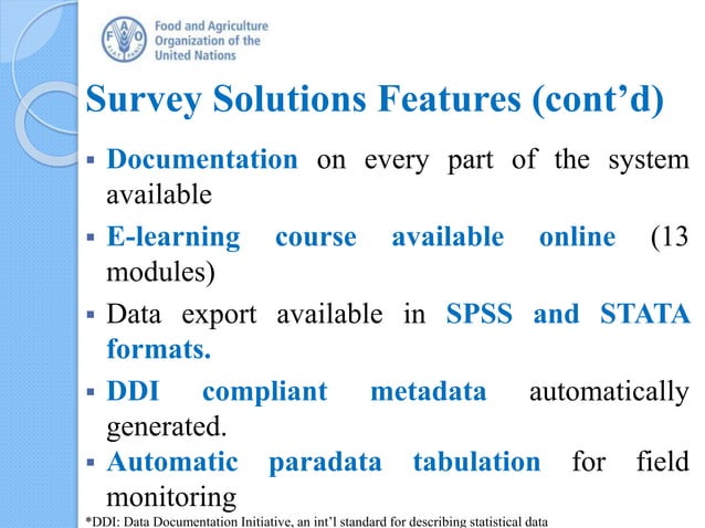 Use of Technology for field data capture and compilation, and the ...