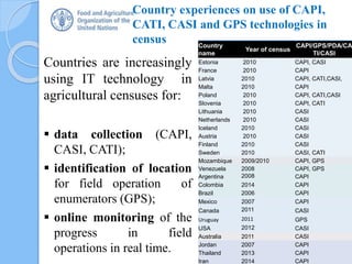 Use of Technology for field data capture and compilation, and the ...