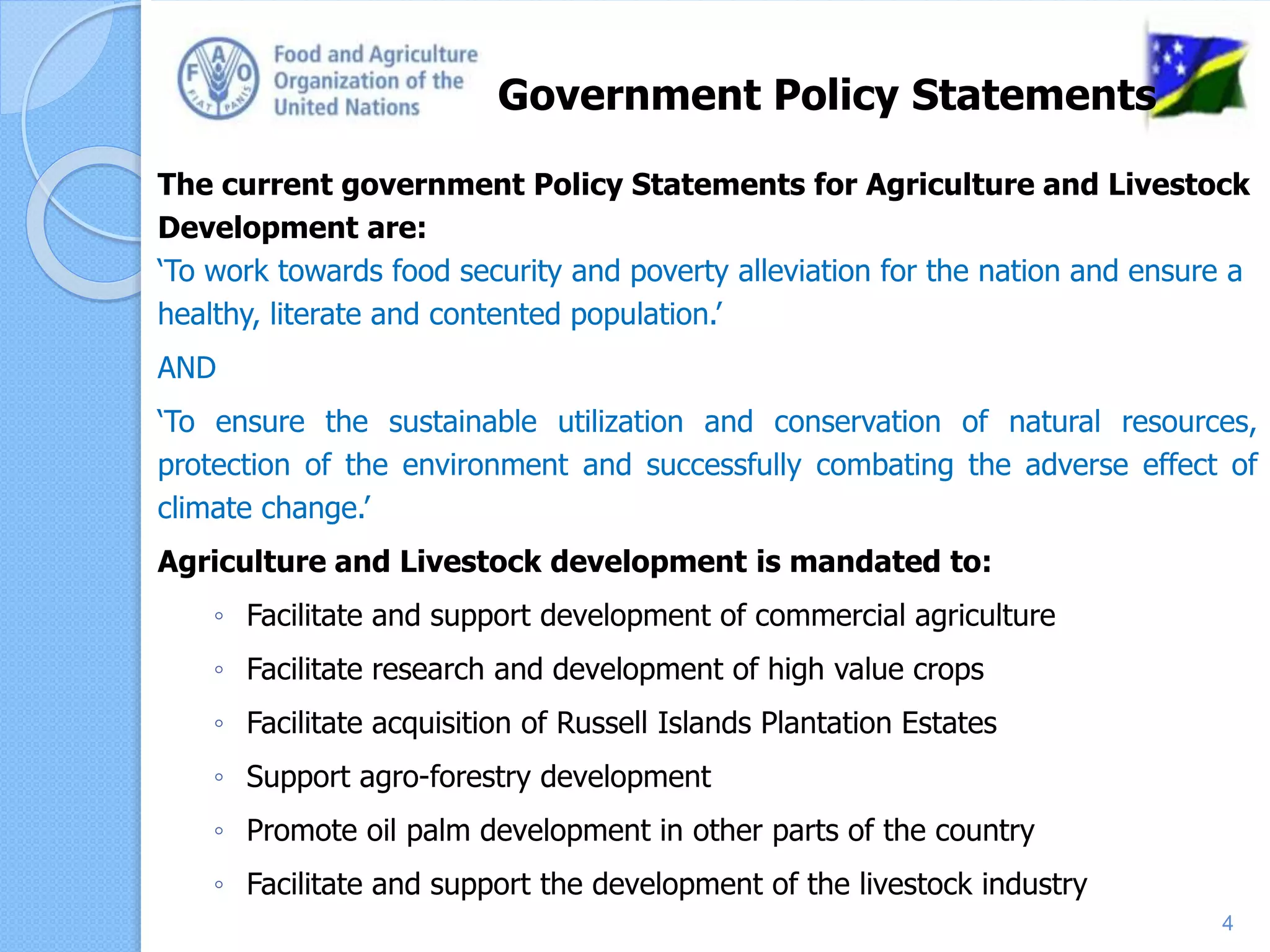 Overview of Solomon Islands agricultural census 2017 | PPTX