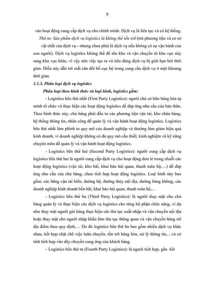 GIẢI PHÁP HOÀN THIỆN DỊCH VỤ LOGISTICS TẠI CHI NHÁNH CÔNG TY TNHH ...