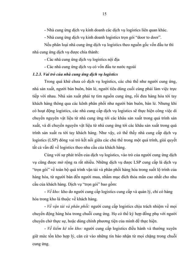 GIẢI PHÁP HOÀN THIỆN DỊCH VỤ LOGISTICS TẠI CHI NHÁNH CÔNG TY TNHH ...