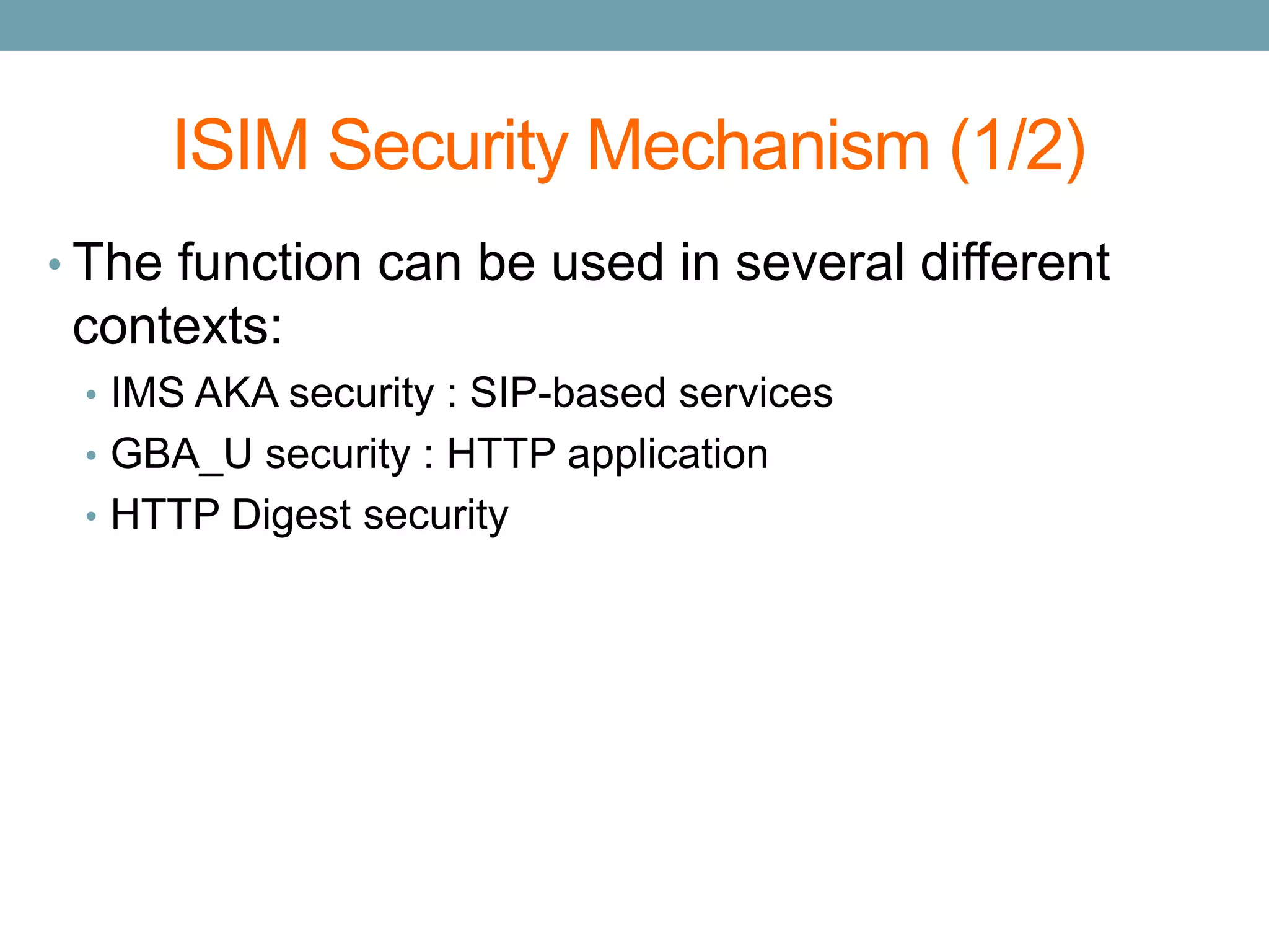 TS31103 ISIM introduction | PPTX