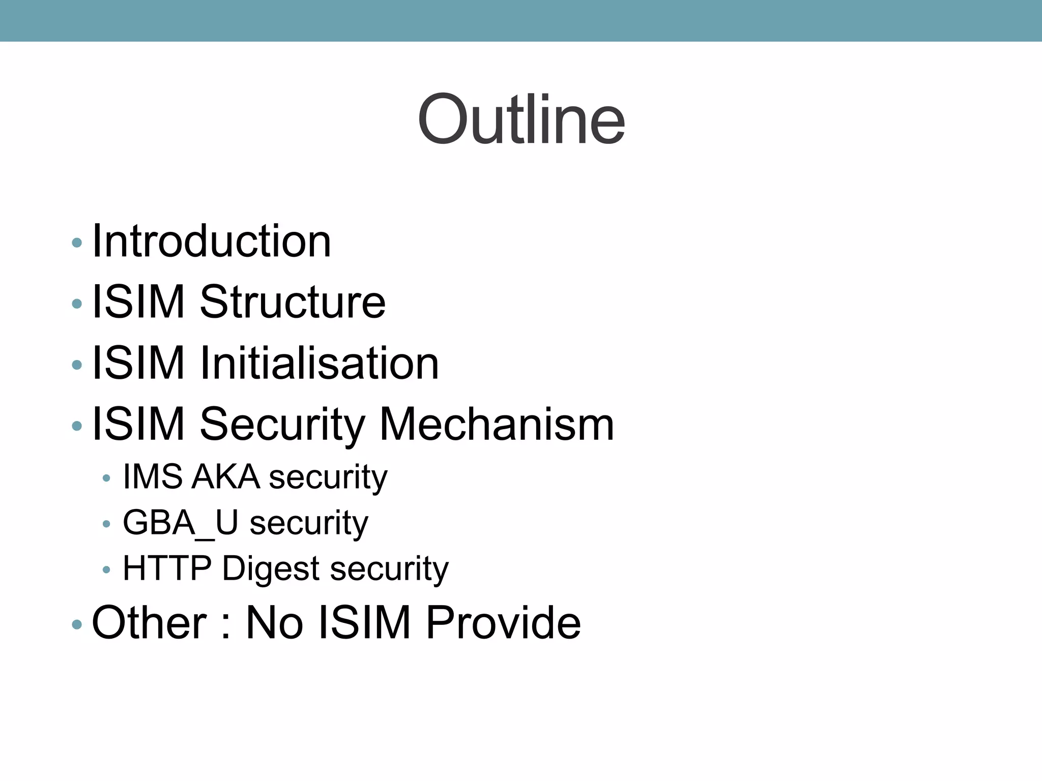 TS31103 ISIM introduction | PPTX