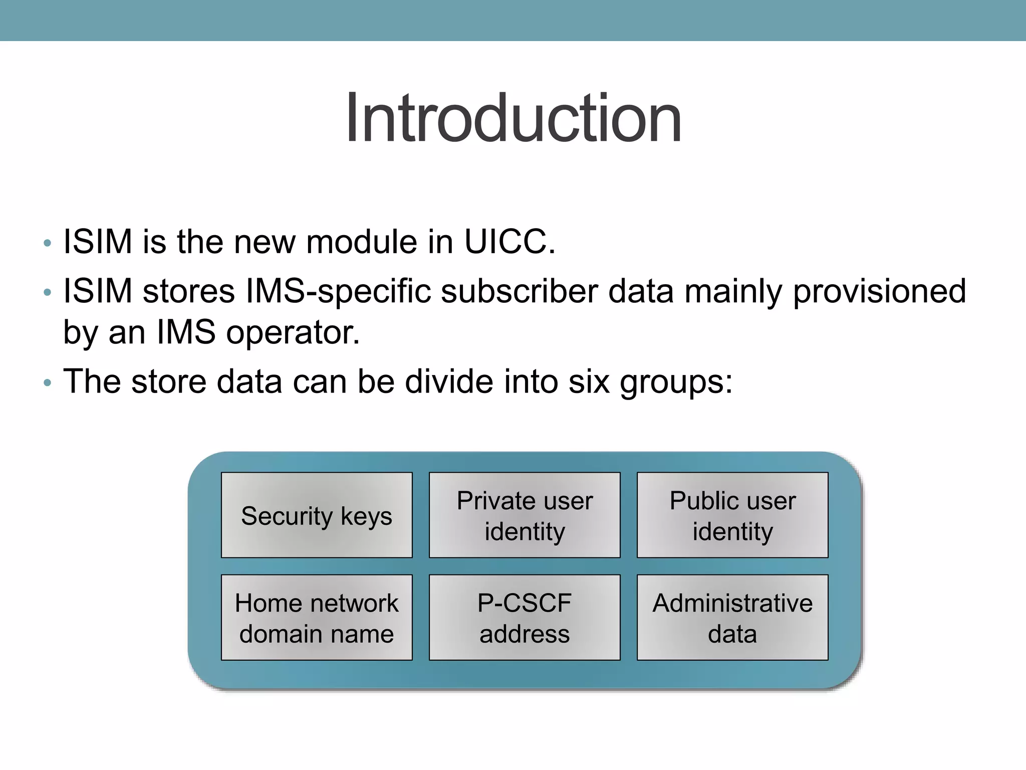 TS31103 ISIM introduction | PPTX