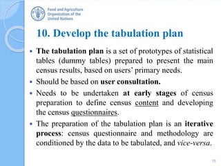 Main steps in developing and implementing the census of agriculture | PPTX
