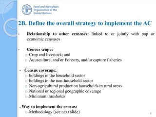 Main steps in developing and implementing the census of agriculture | PPTX