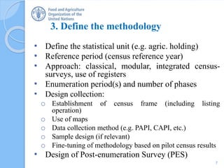 Main steps in developing and implementing the census of agriculture | PPTX