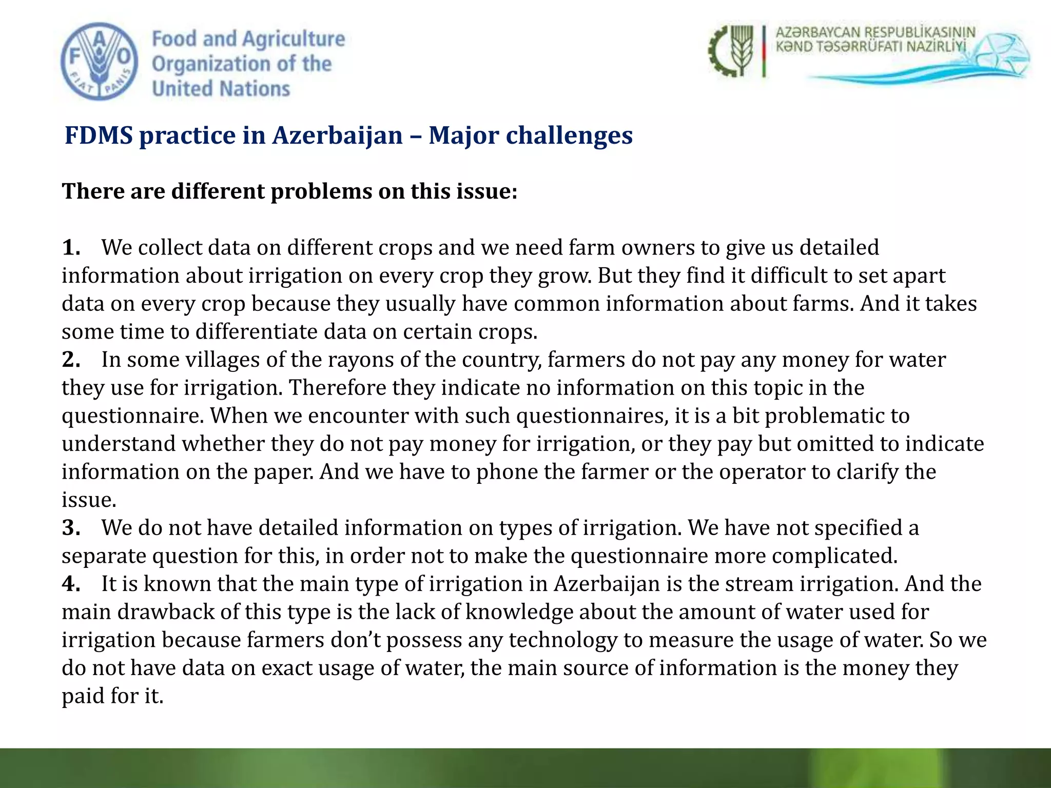 Azerbaijan_Theme 3_Irrigation: Technical Session 6 | PPT