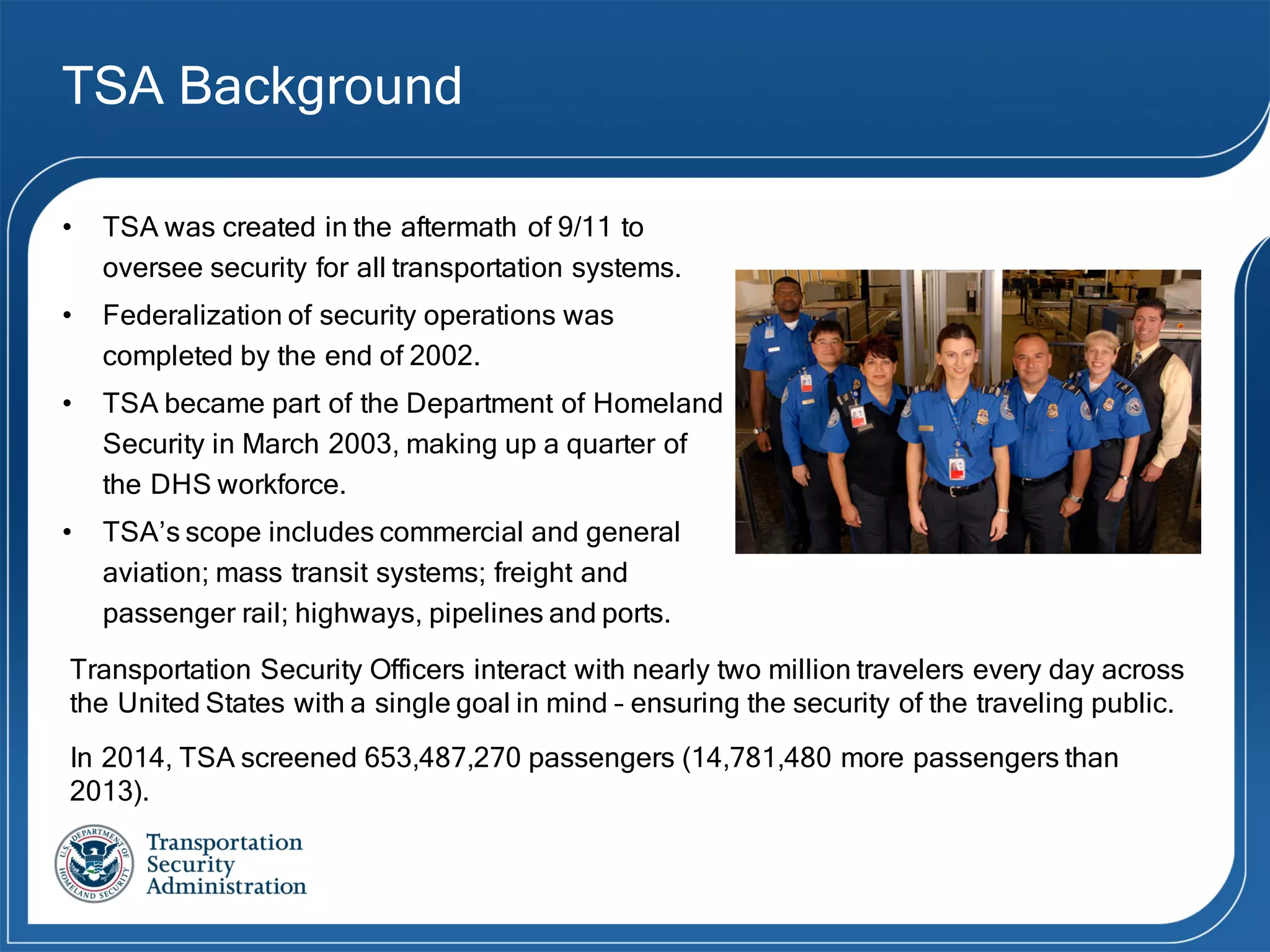 Transportation Security Administration "TSA 101" | PDF