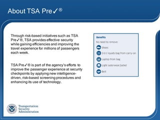 Transportation Security Administration "TSA 101" | PDF