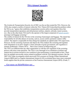 TSA Airport Security | PDF