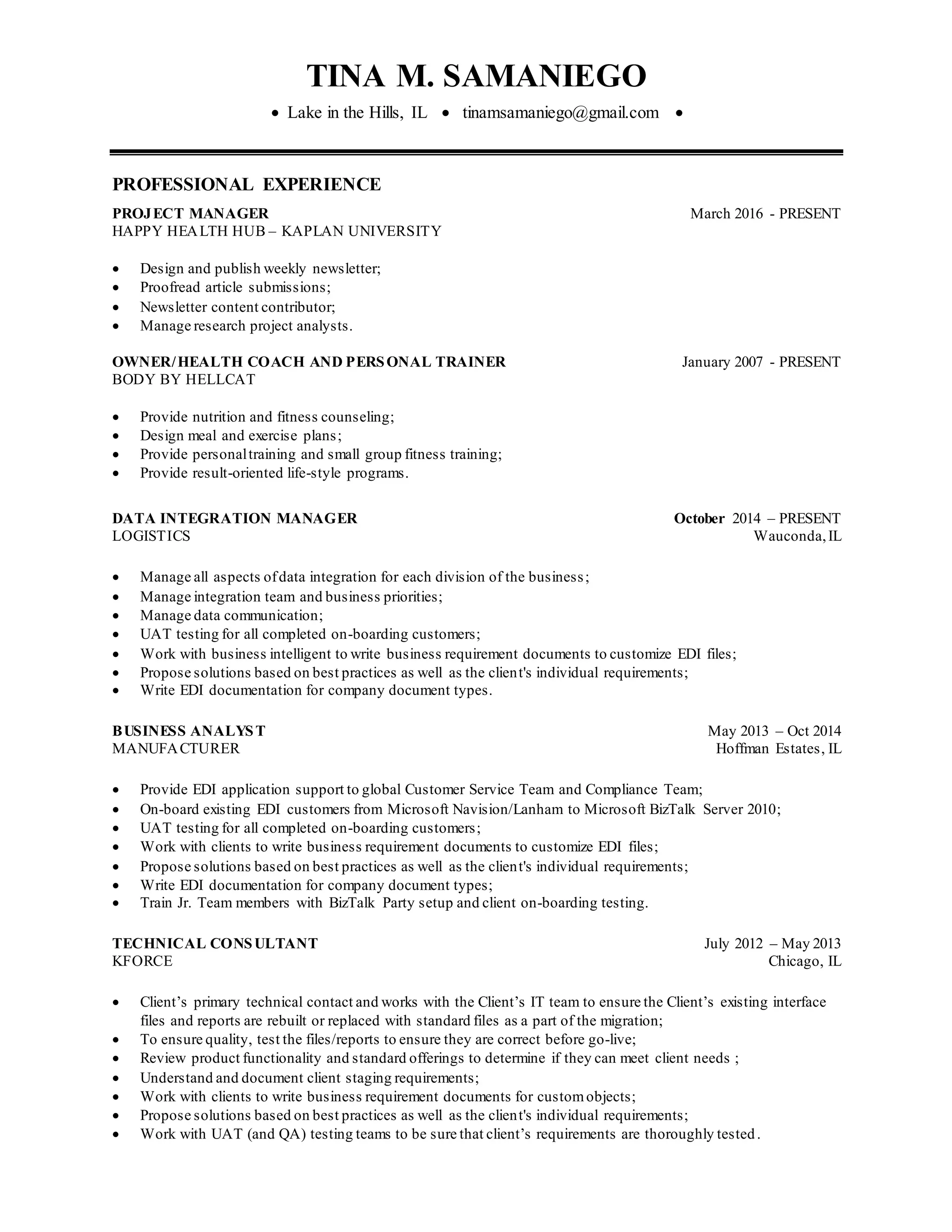 Tina Samaniego Resume | PDF