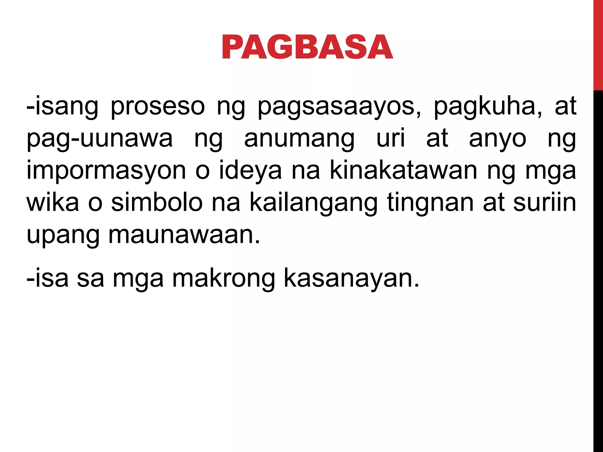 Tsapter 1 pagbasa | PPTX