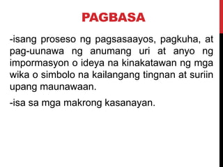 Tsapter 1 pagbasa | PPTX