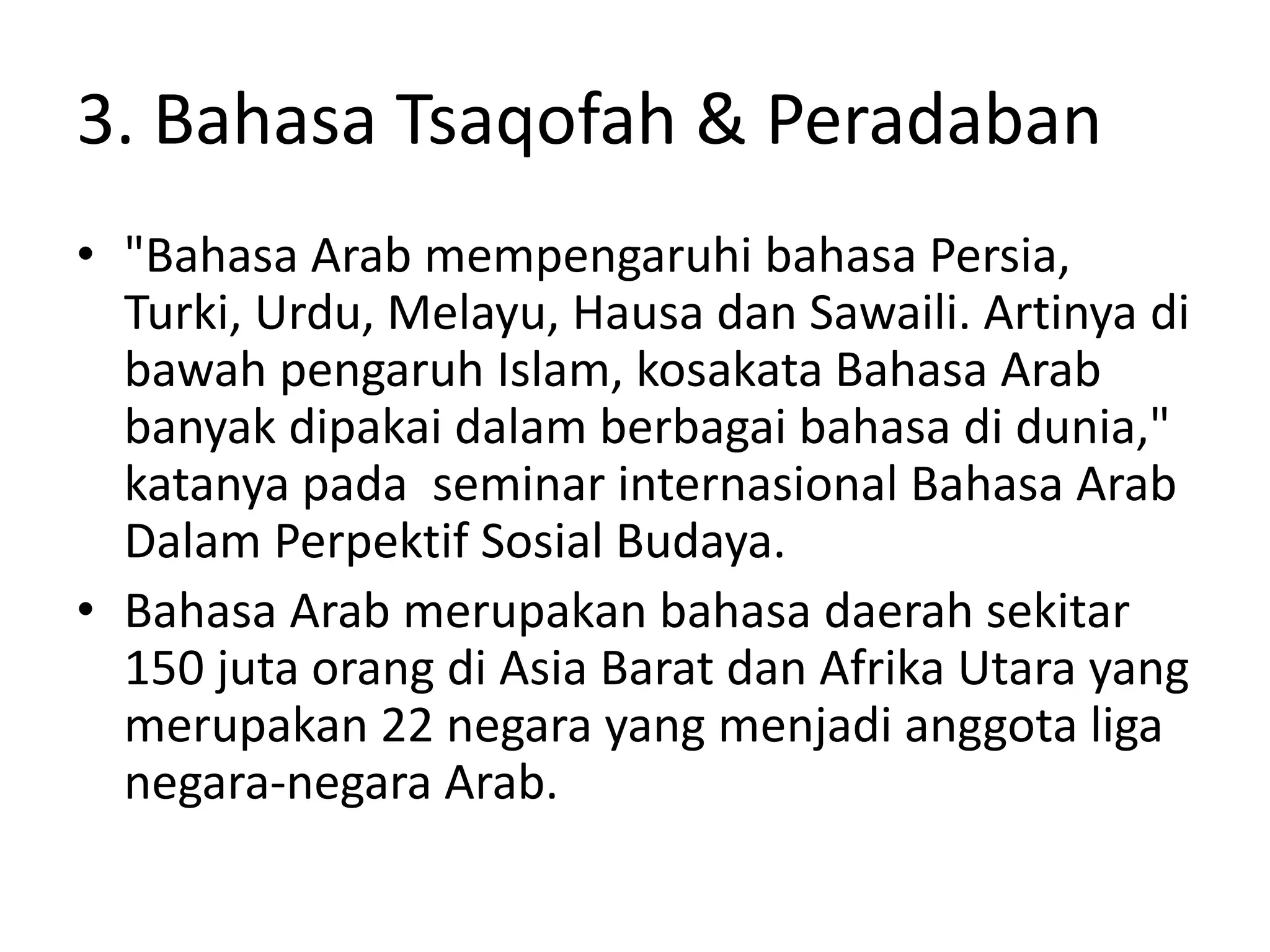 Tsaqofah Islamiyah tentang pentingnya belajar bahasa Arab.ppt