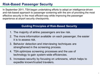 Transportation Security Administration "Risk-Based Security Overview" | PDF