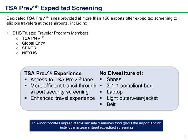 Transportation Security Administration "Risk-Based Security Overview" | PPT