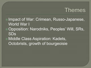 Revision Russian Tsars Alexander II and III, Nicholas II | PPTX