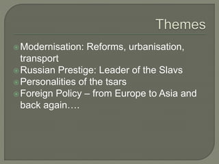 Revision Russian Tsars Alexander II and III, Nicholas II | PPTX