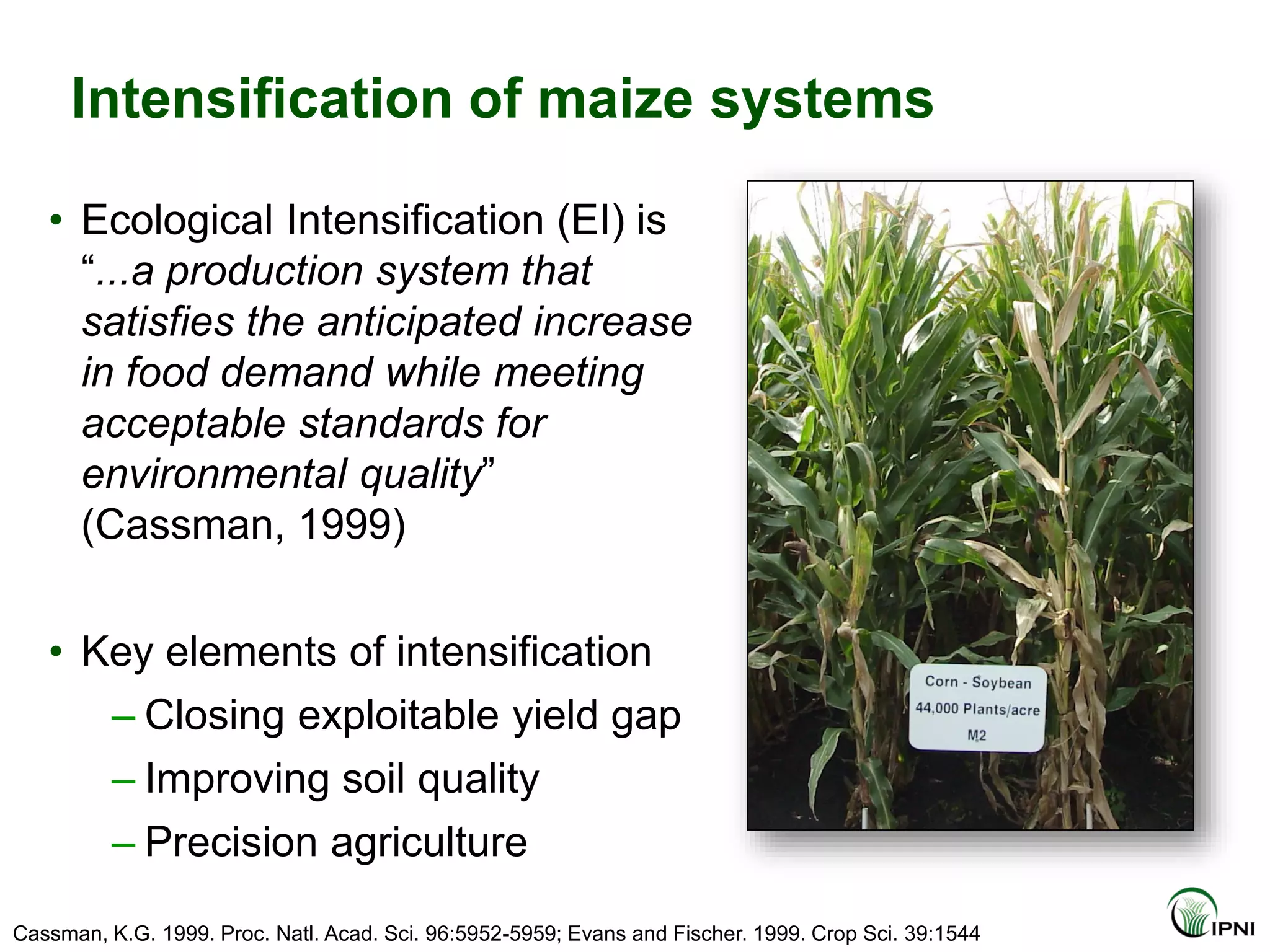 Maize intensification in major production regions of the world | PDF ...