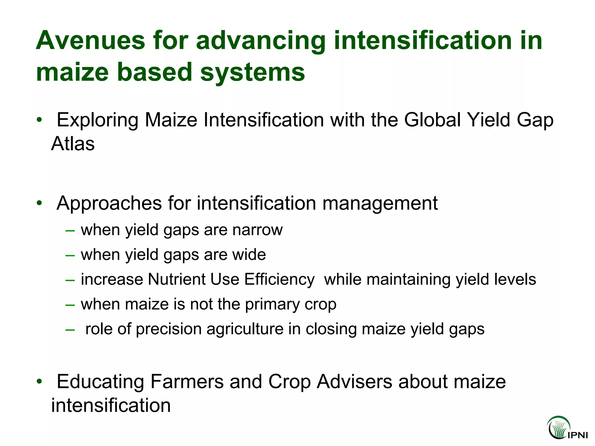 Maize intensification in major production regions of the world | PDF ...