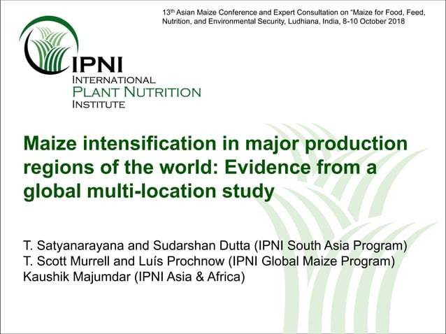 Maize intensification in major production regions of the world | PDF ...