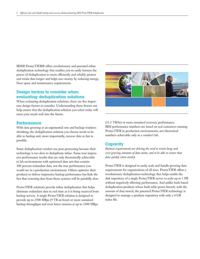 Efficient, fast and reliable backup and recovery solutions featuring IBM ProtecTIER ...