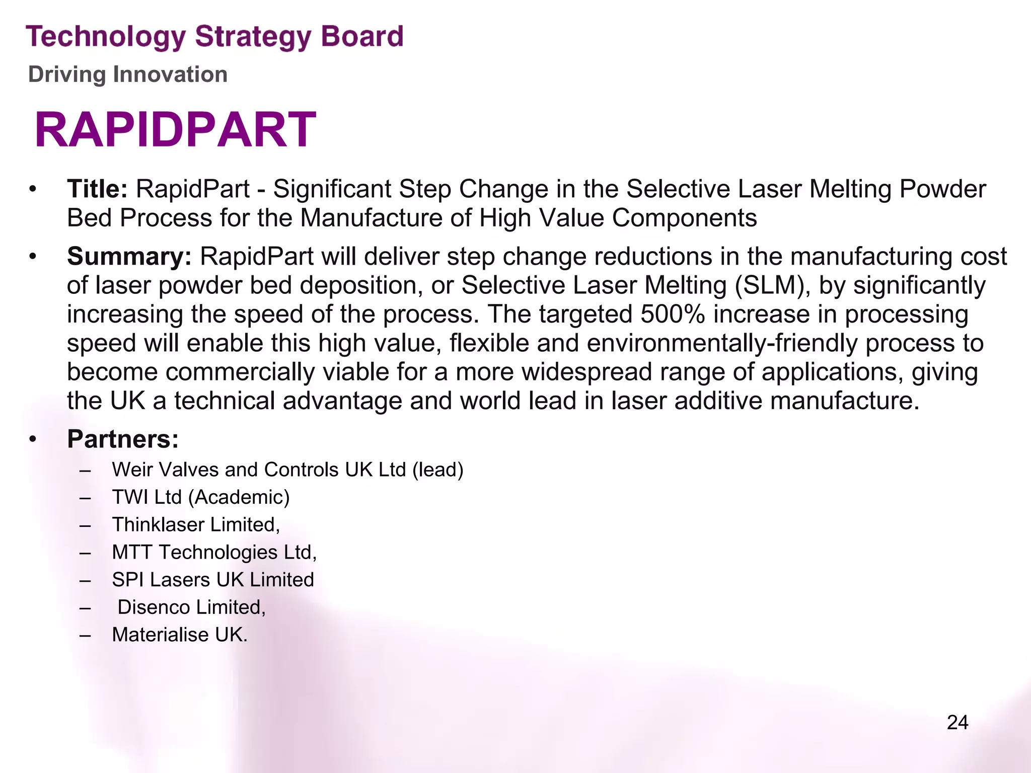 Technology: High value manufacturing | PPT