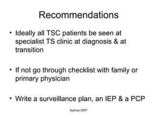 TSC: An Overview Of Treatment & Management | PPT