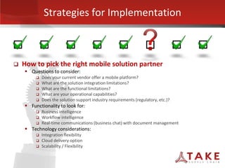 Building a Mobile Supply Chain while Leveraging Existing Systems | PPT