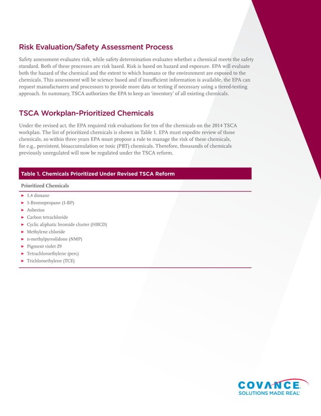 US Toxic Substances Control Act (TSCA) Reform | PDF