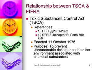 20071001 TSCA-FIFRA Presentation | PPTX