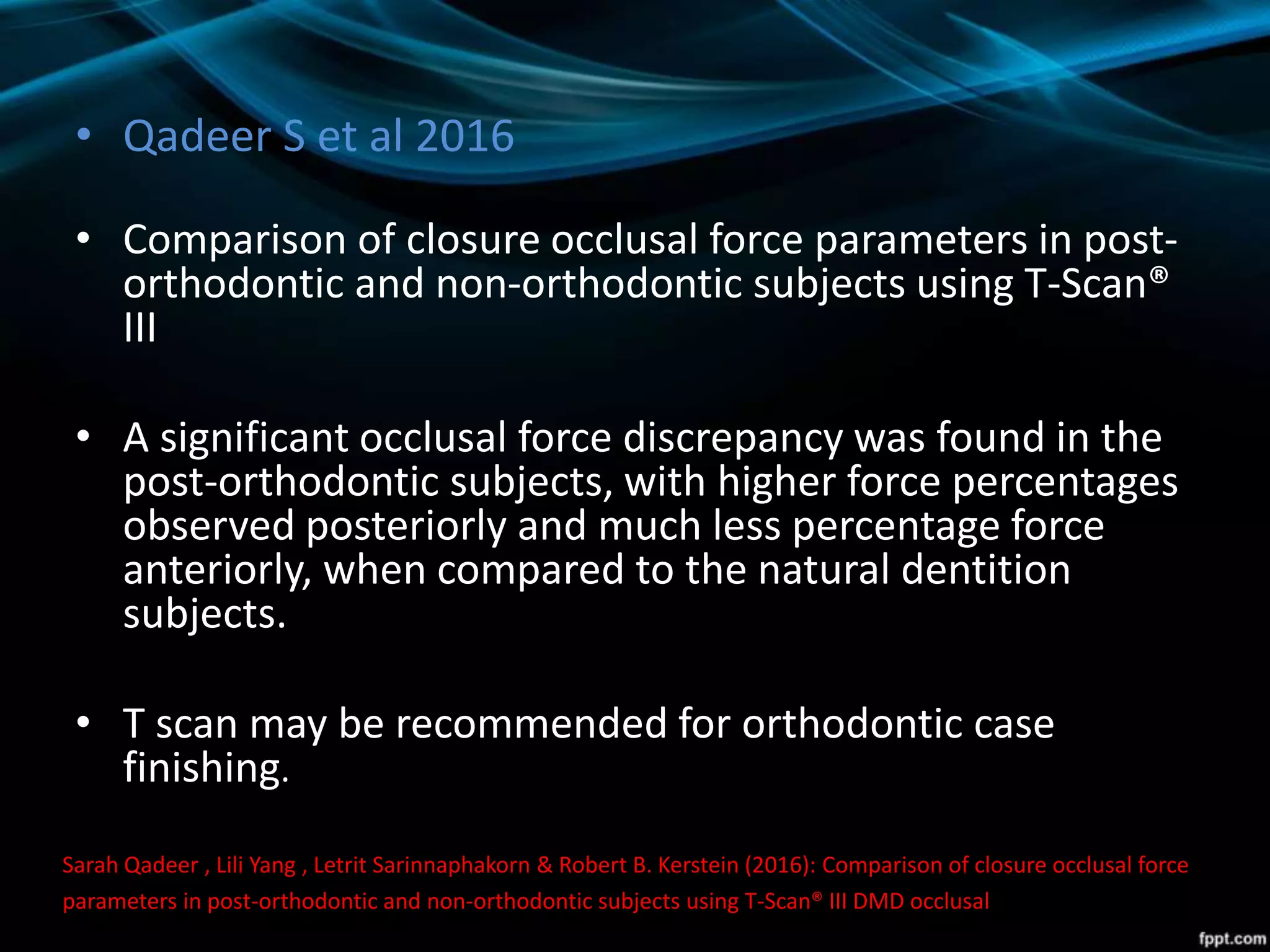 T scan and its application in orthodontics | PPTX