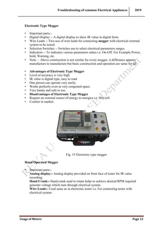 Usage of meters - Notes | PDF