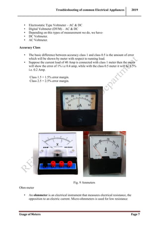 Usage of meters - Notes | PDF