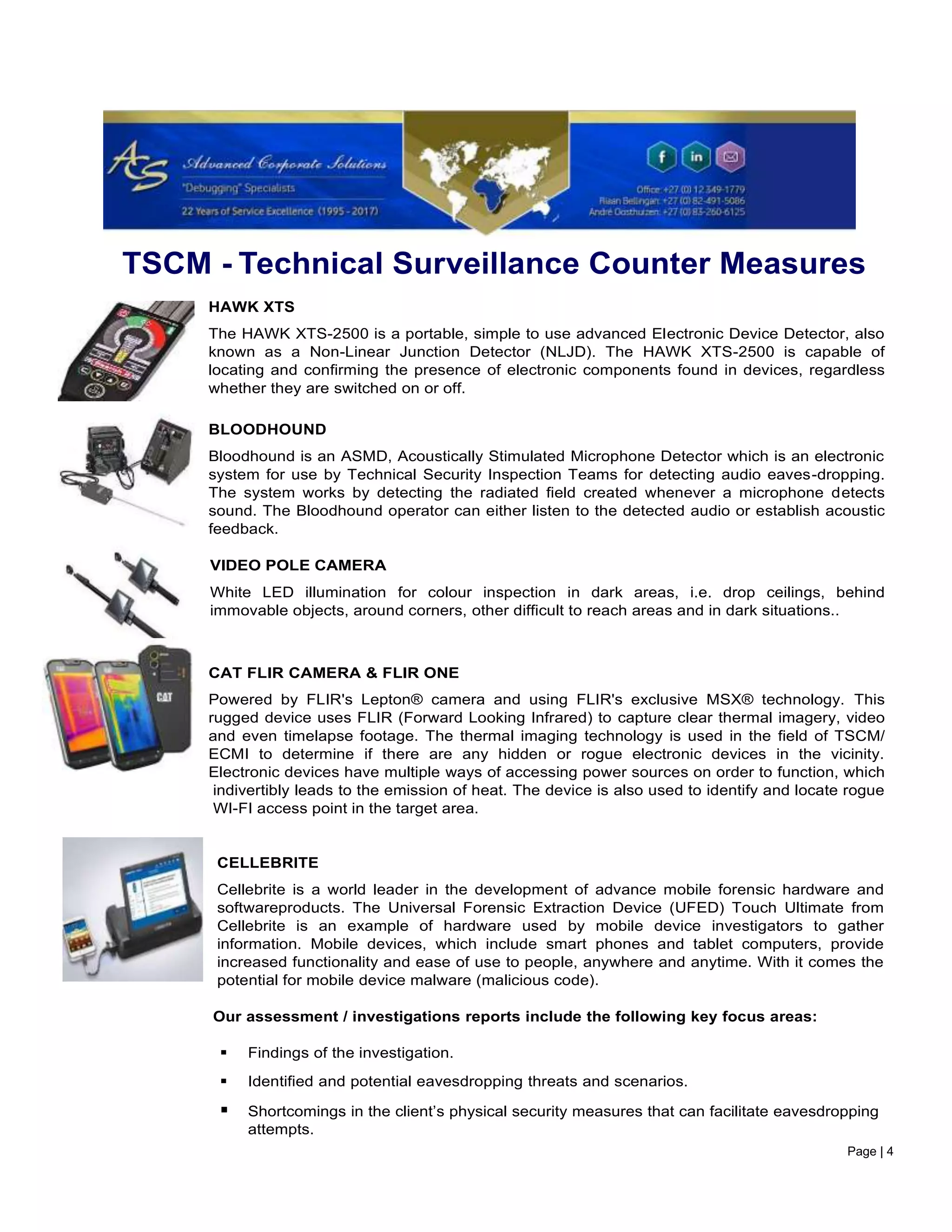 TSCM - Technical Surveillance Counter Measures July 2017 | PDF