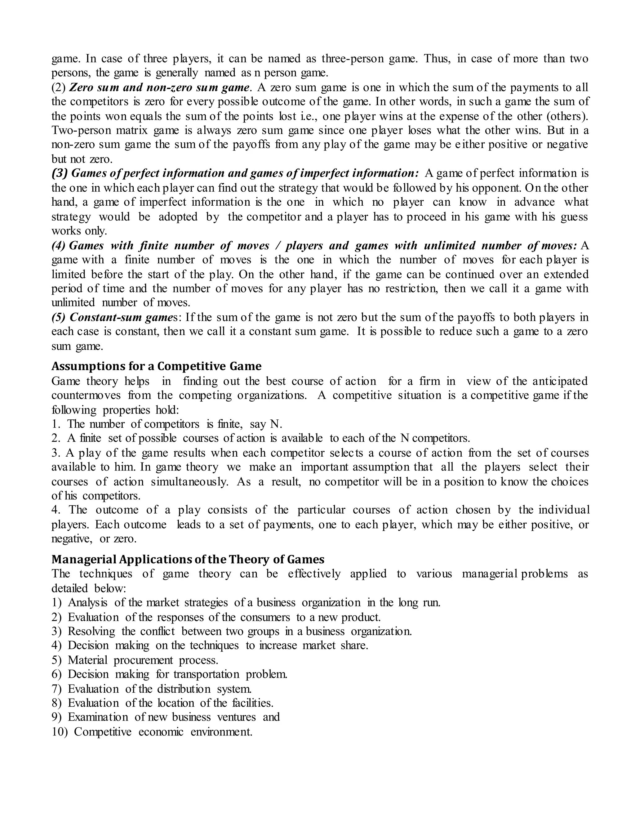 Game Theory Economics | DOCX | Board Games and Puzzles | Games and Puzzles