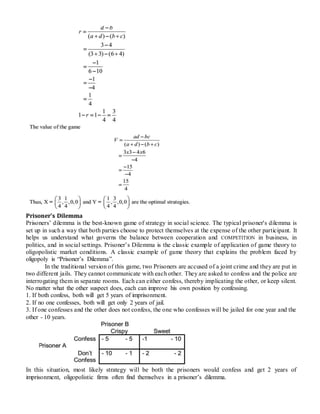 Game Theory Economics | DOCX