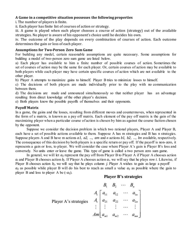 Game Theory Economics | DOCX | Board Games and Puzzles | Games and Puzzles