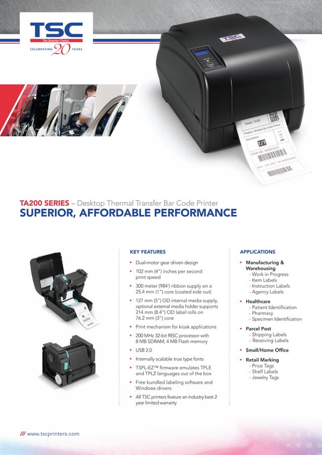 Tsc ta200 | PDF | Computer Peripherals | Computing