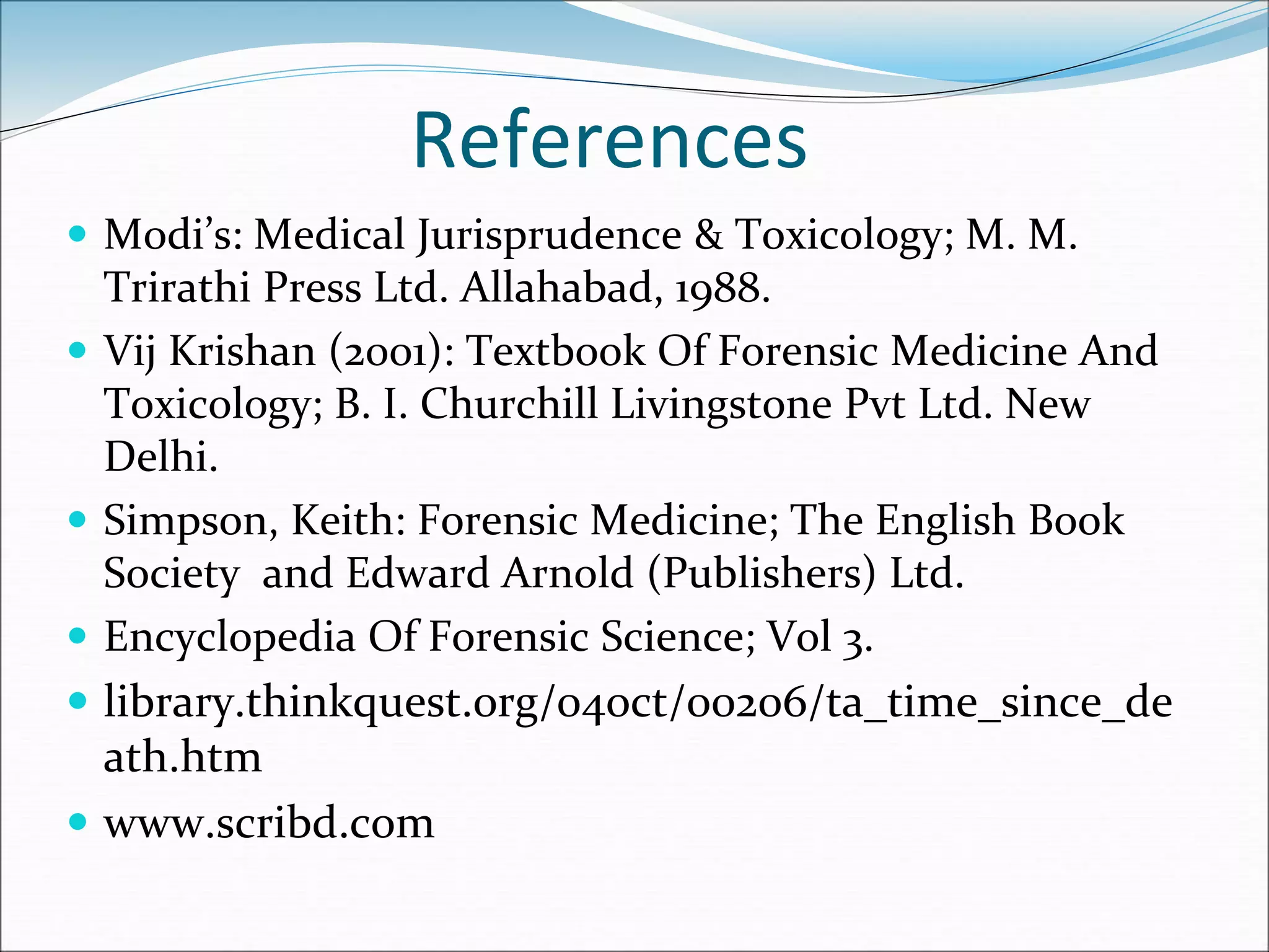 Estimation of Time since death | PPT