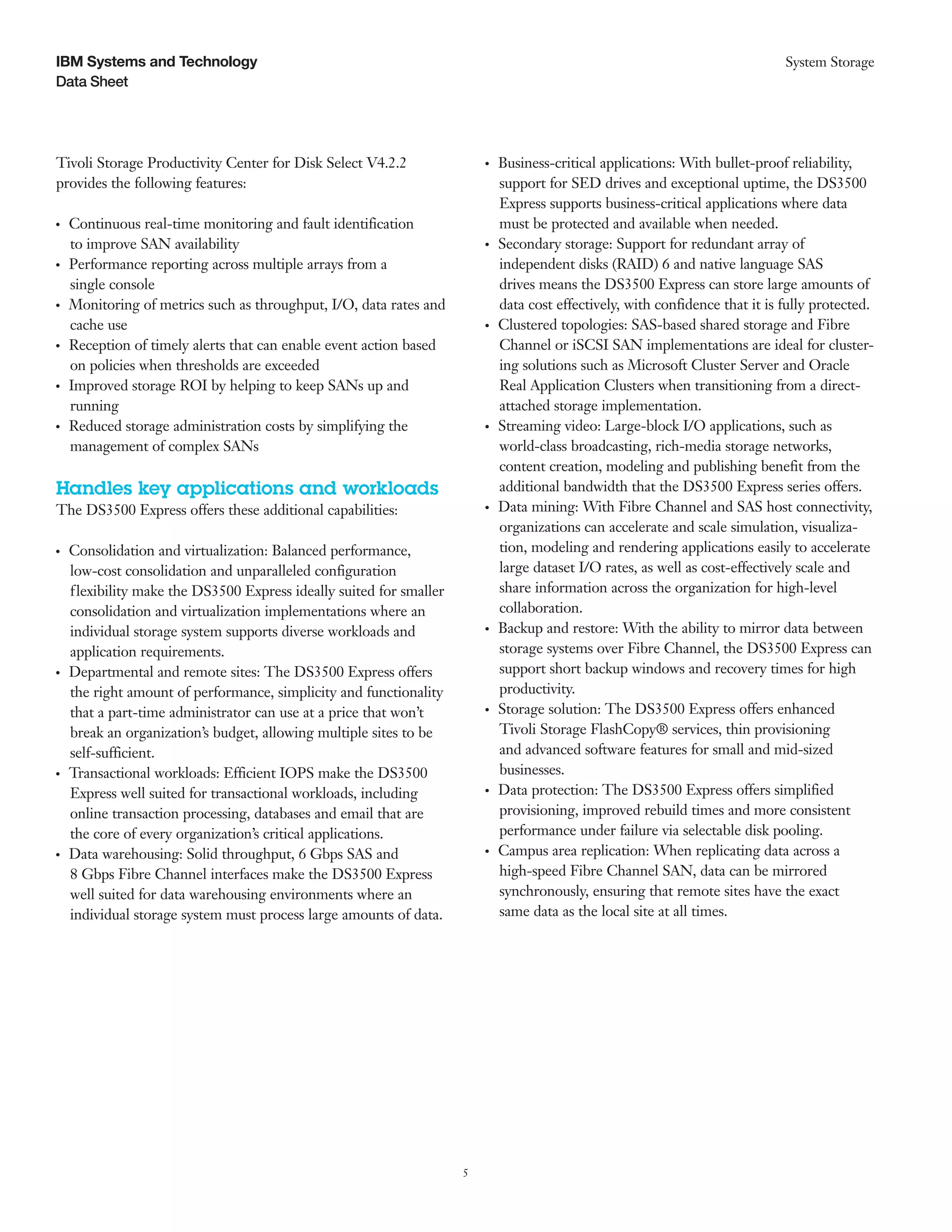 IBM System Storage DS3500 Express | PDF