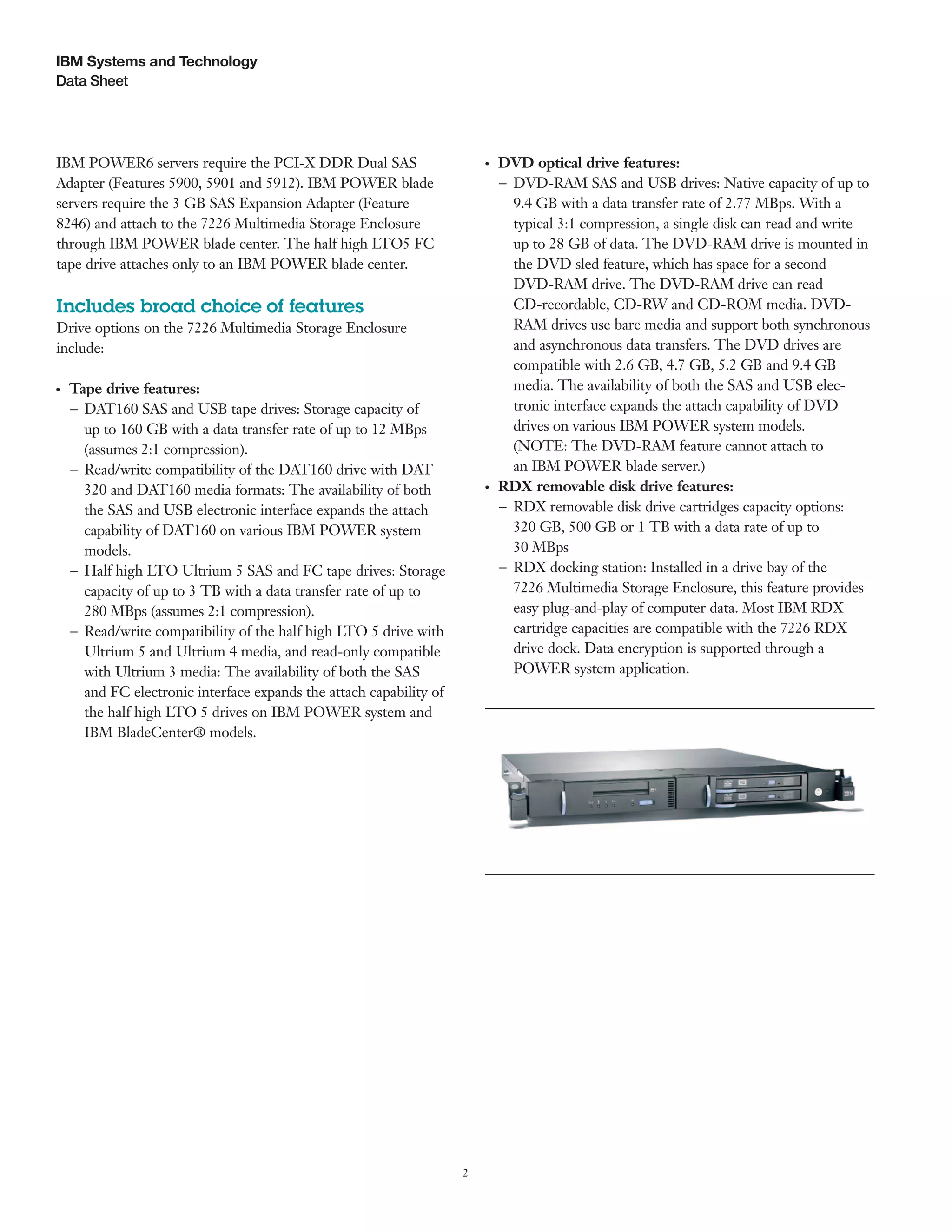 IBM 7226 Multimedia Storage Enclosure | PDF