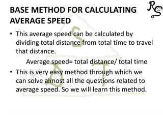 Time Speed & Distance basics | PPTX