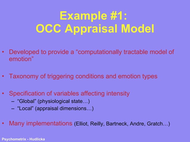 Depth of Feelings: Modeling Emotions in User Models and Agent ...